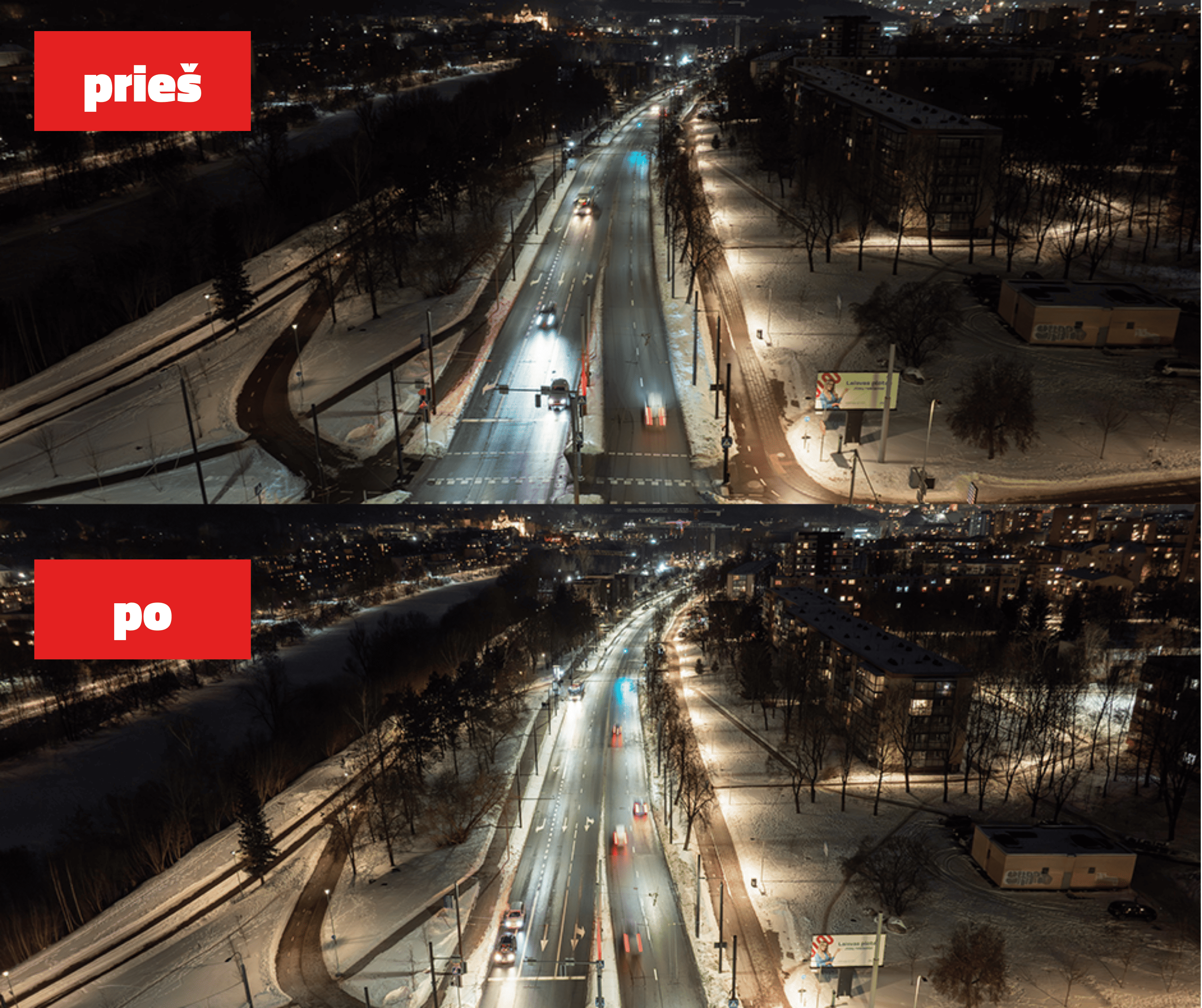 Vilnius didina gatvių apšvietimo intensyvumą ir išbando dronus ...